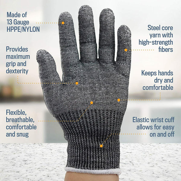 Kitcheniva Cut Resistant Safety Stainless Steel Work Gloves